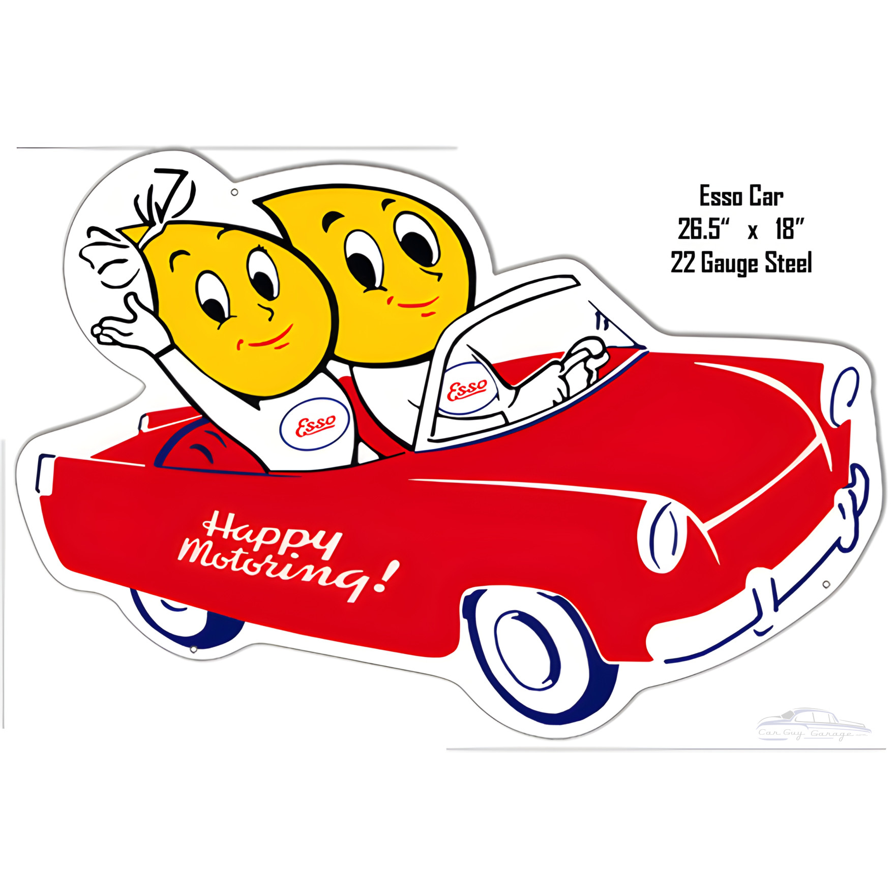 ESSO Happy Motoring Reproduction Metal Sign - 18" x 26.5"