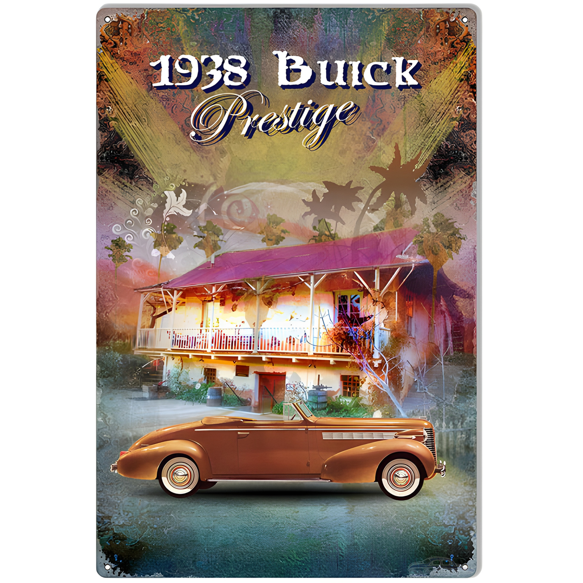 1938 Buick Prestige Metal Sign - 12" x 18"