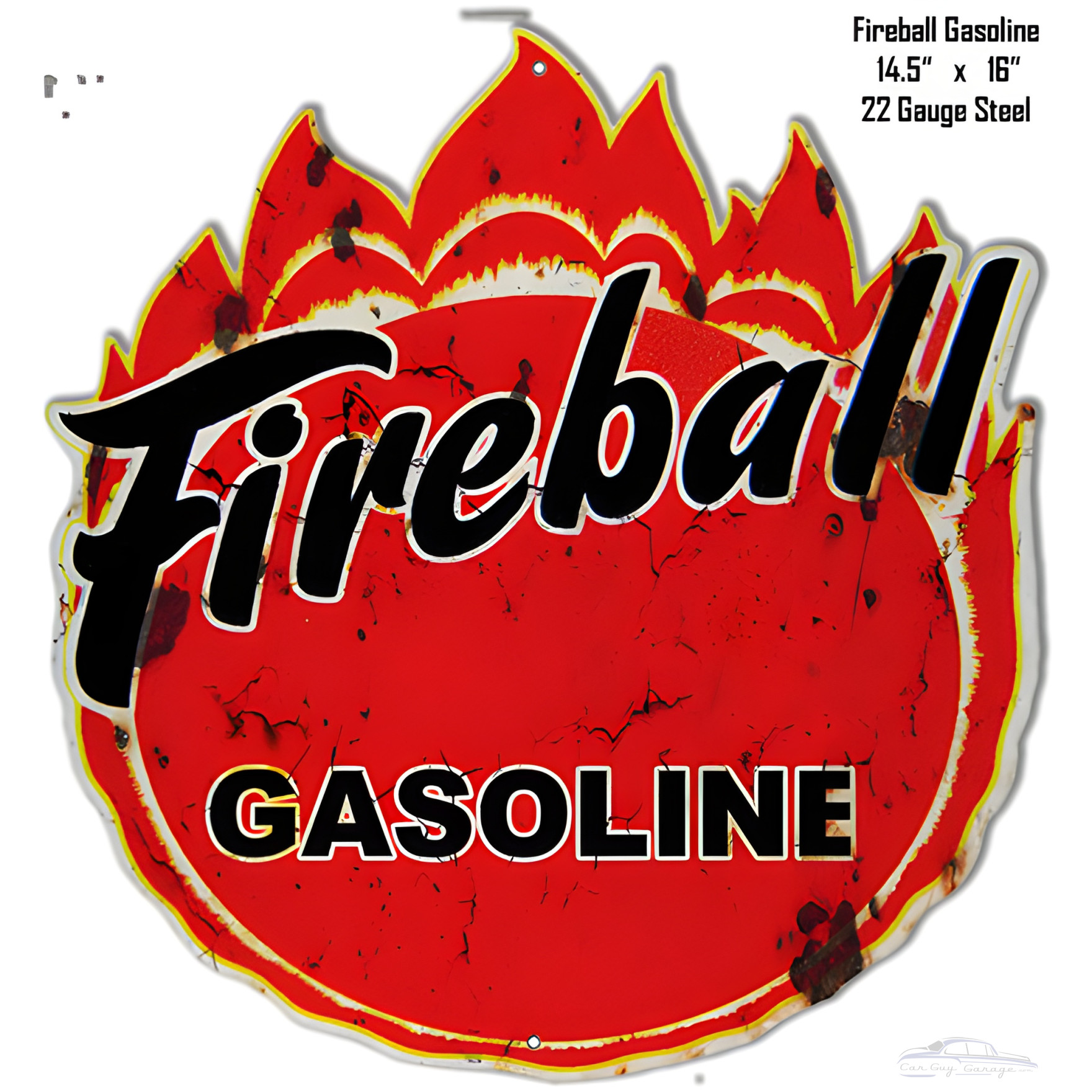 Fireball Gasoline Metal Sign - 14.5" x 16"