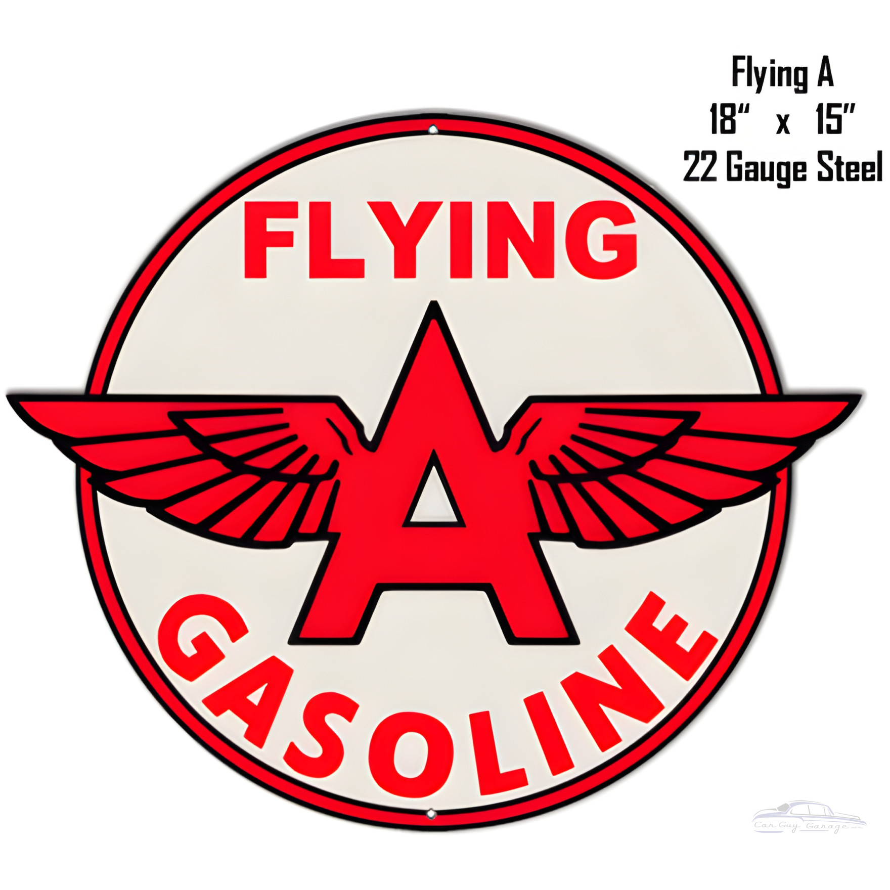 Flying A Gasoline Metal Sign - 15" x 18"