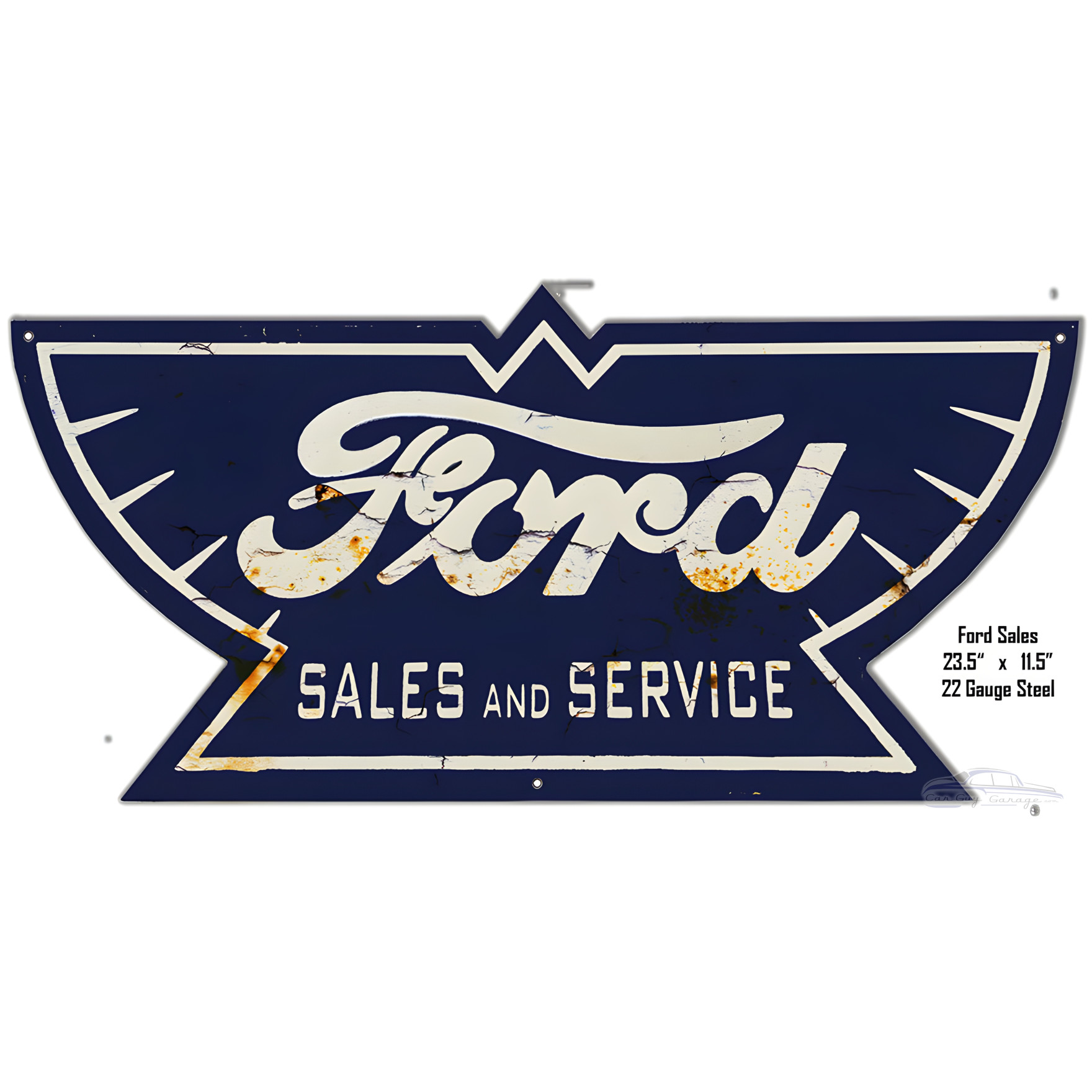 Ford Sales And Service Metal Sign - 11.5" x 23.5"
