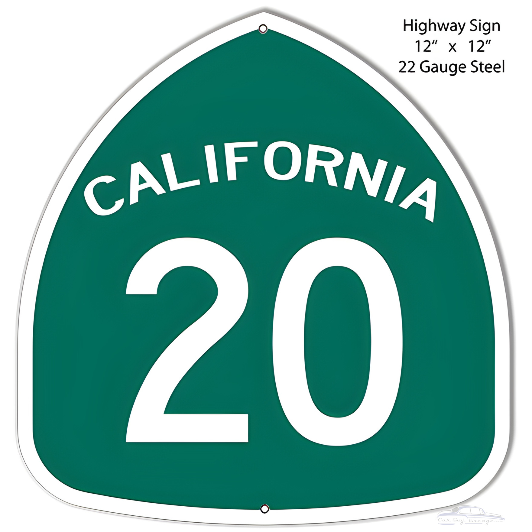 California Highway 20 Metal Sign - 12" x 12"