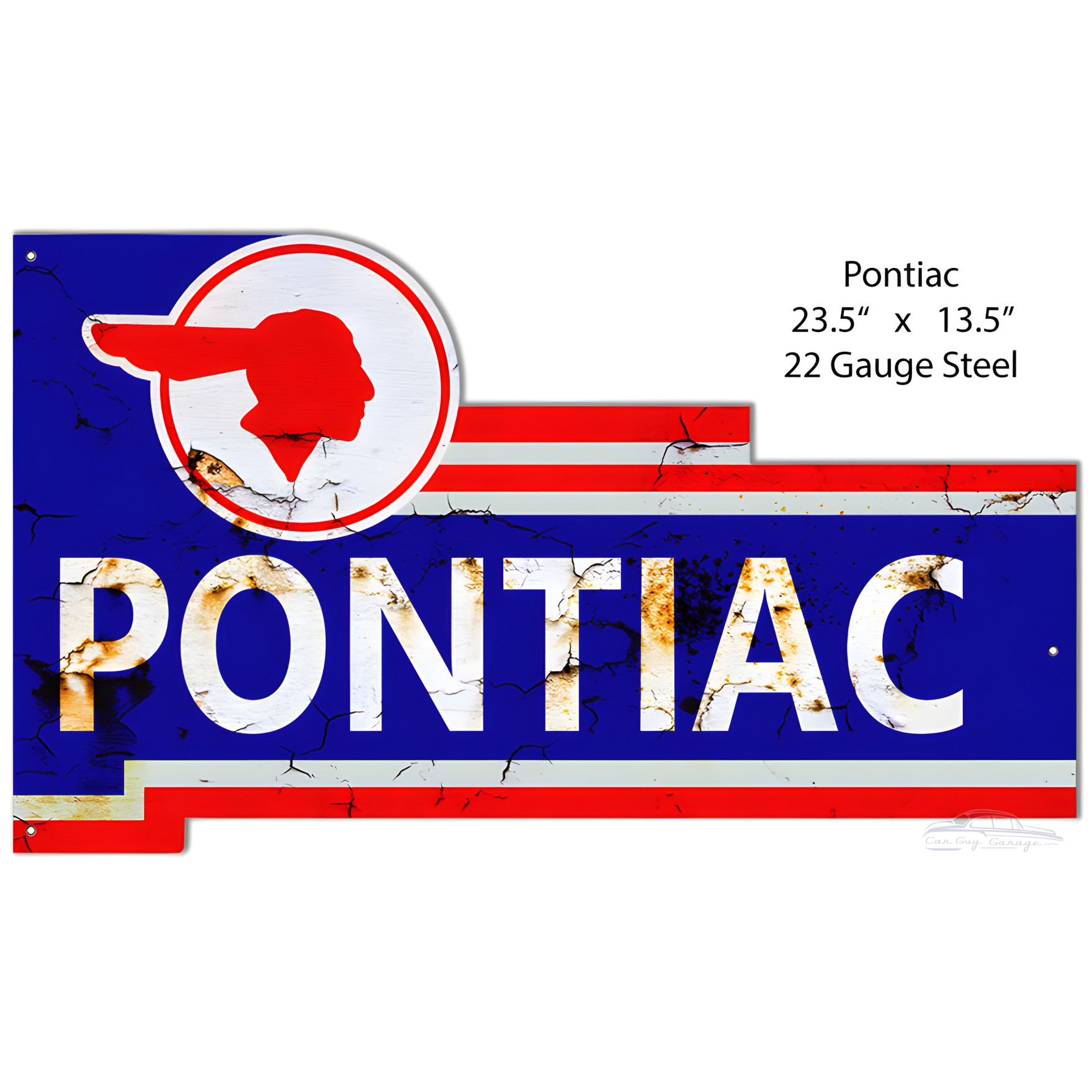 Pontiac Reproduction Metal Sign - 13.5" x 23"
