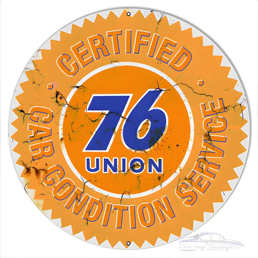 76 Certified Motor Oil Metal Sign - 18" x 18"