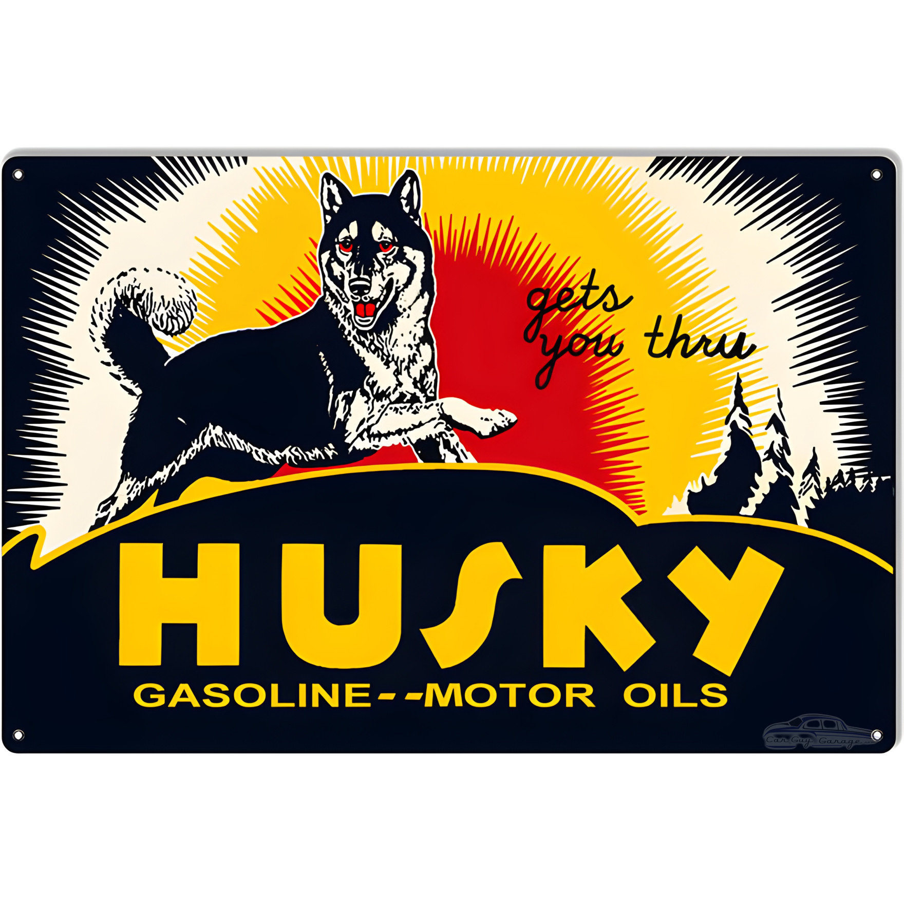Husky Gasoline Motor Oil Metal Sign - 12" x 18"