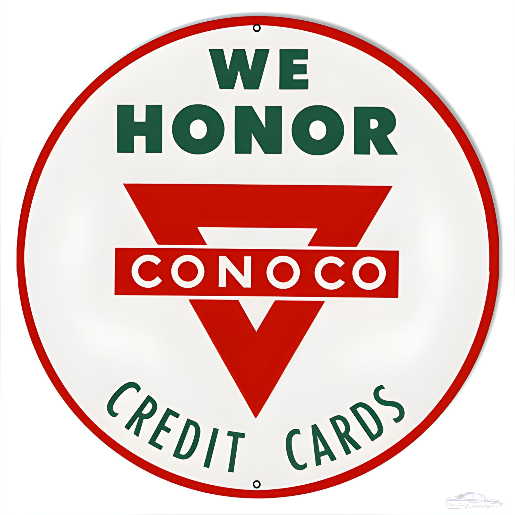 Conoco Credit Cards Motor Oil Metal Sign - 14" x 14"