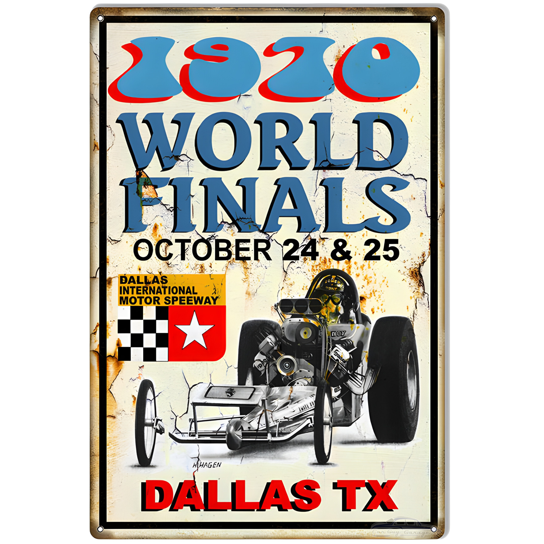 1970 World Finals Motor Speedway Metal Sign - 12" x 18"