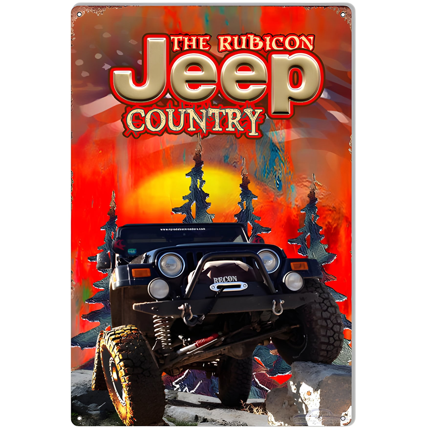 Rubicon Jeep Metal Sign - 12" x 18"