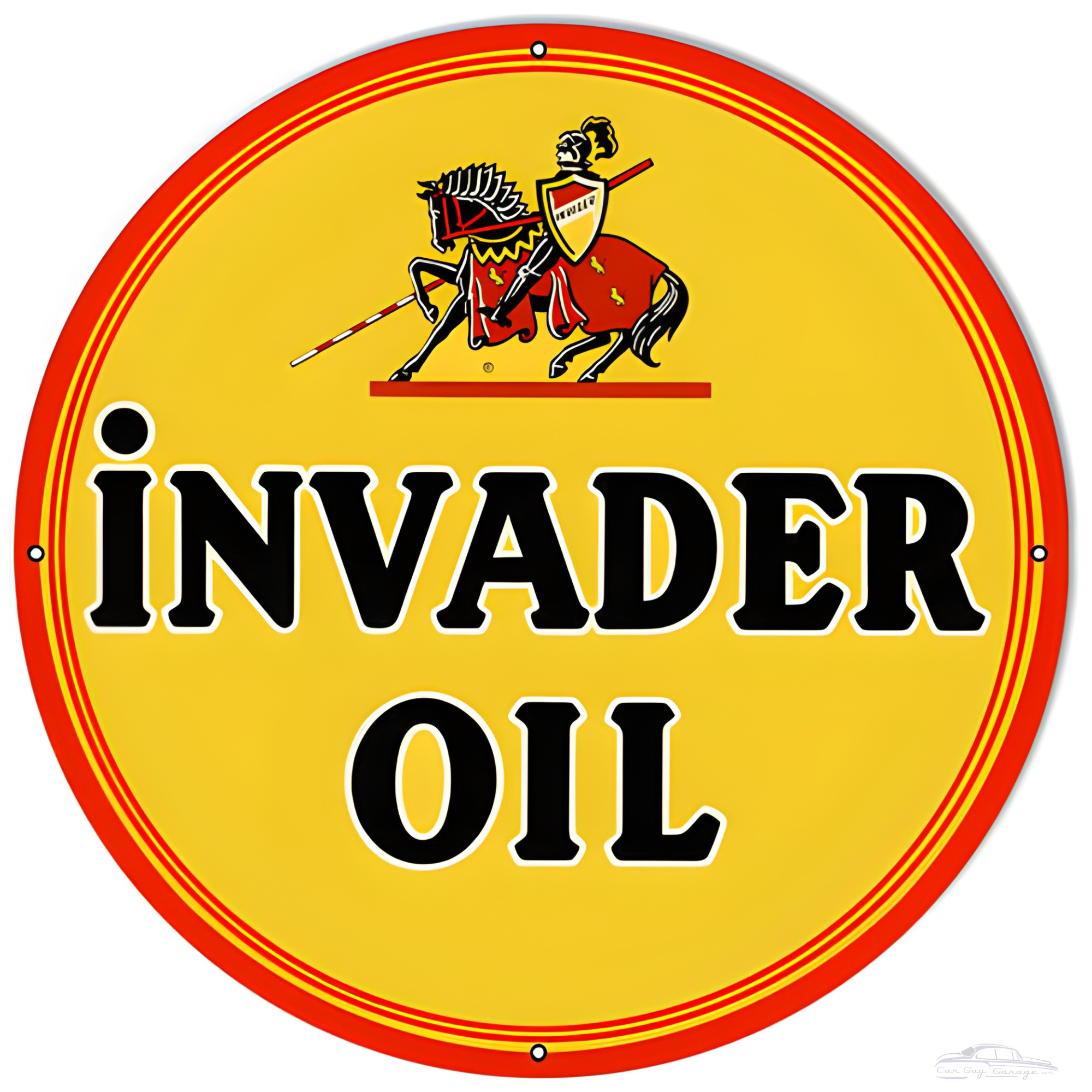 Large Invader Oil Reproduction Motor Oil Metal Sign - 18" x 18"
