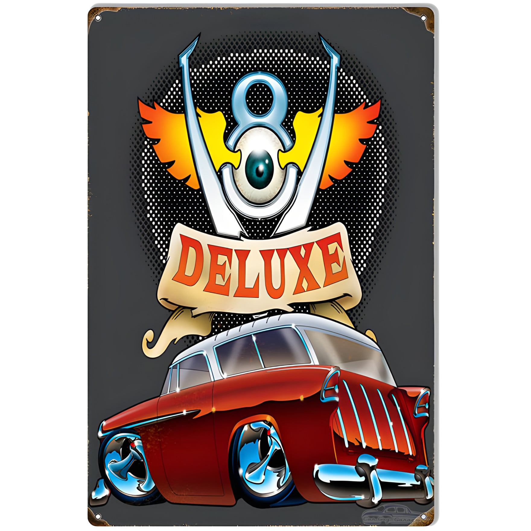 Deluxe Hot Rod Metal Sign - 12" x 18"