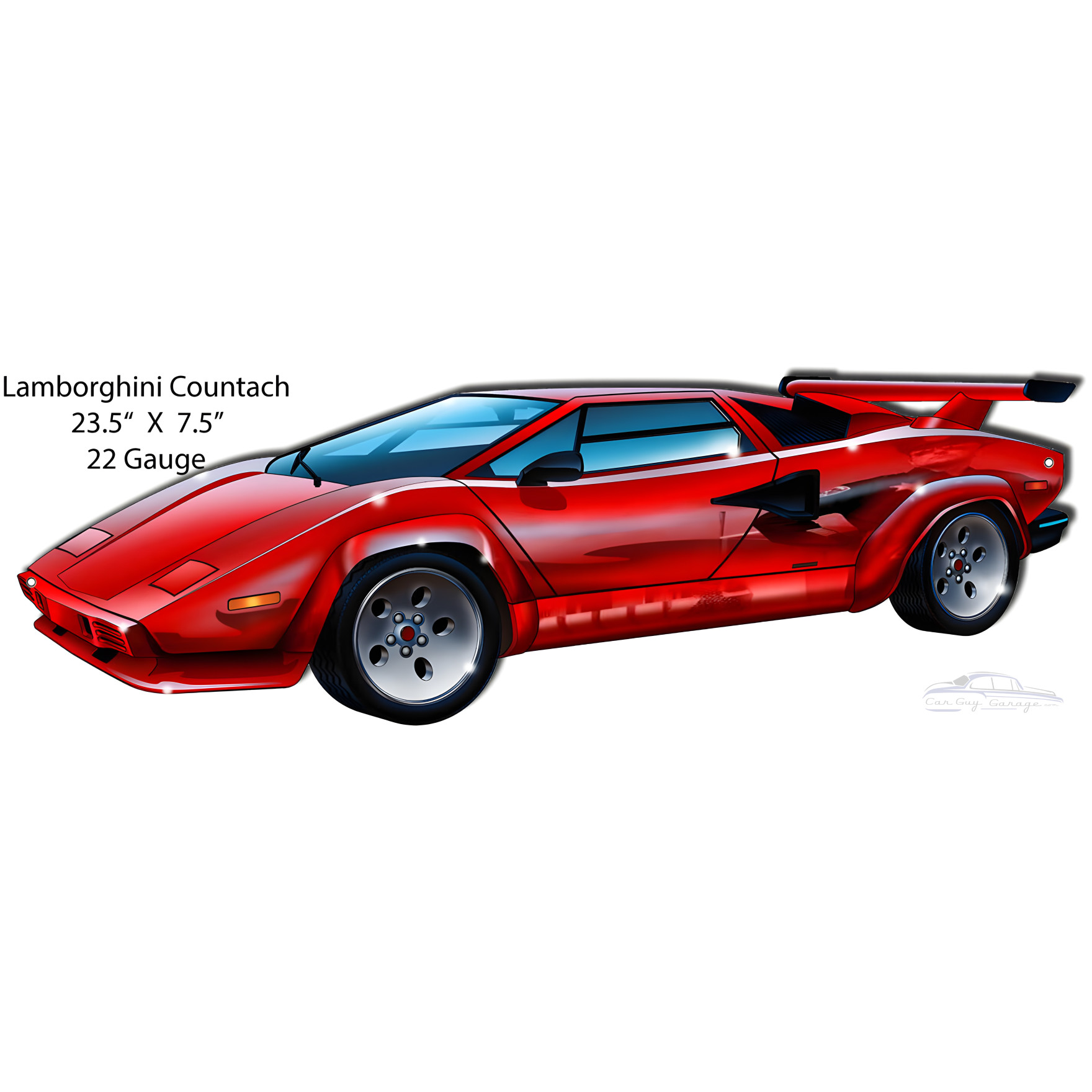 Lamborghini Countach Metal Sign - 7.5" x 23.5"