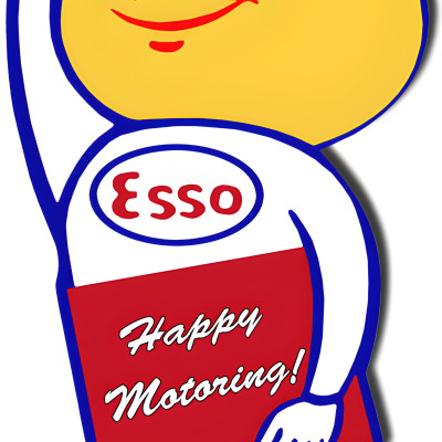Happy Motoring ESSO Metal Sign - 15" x 31"