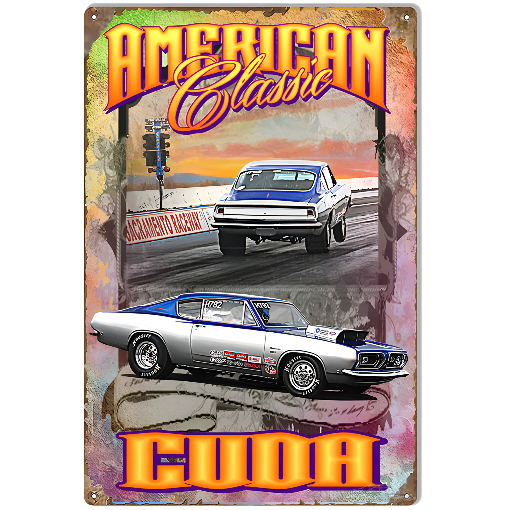 Cuda Sacramento Raceway Metal Sign - 12" x 18"