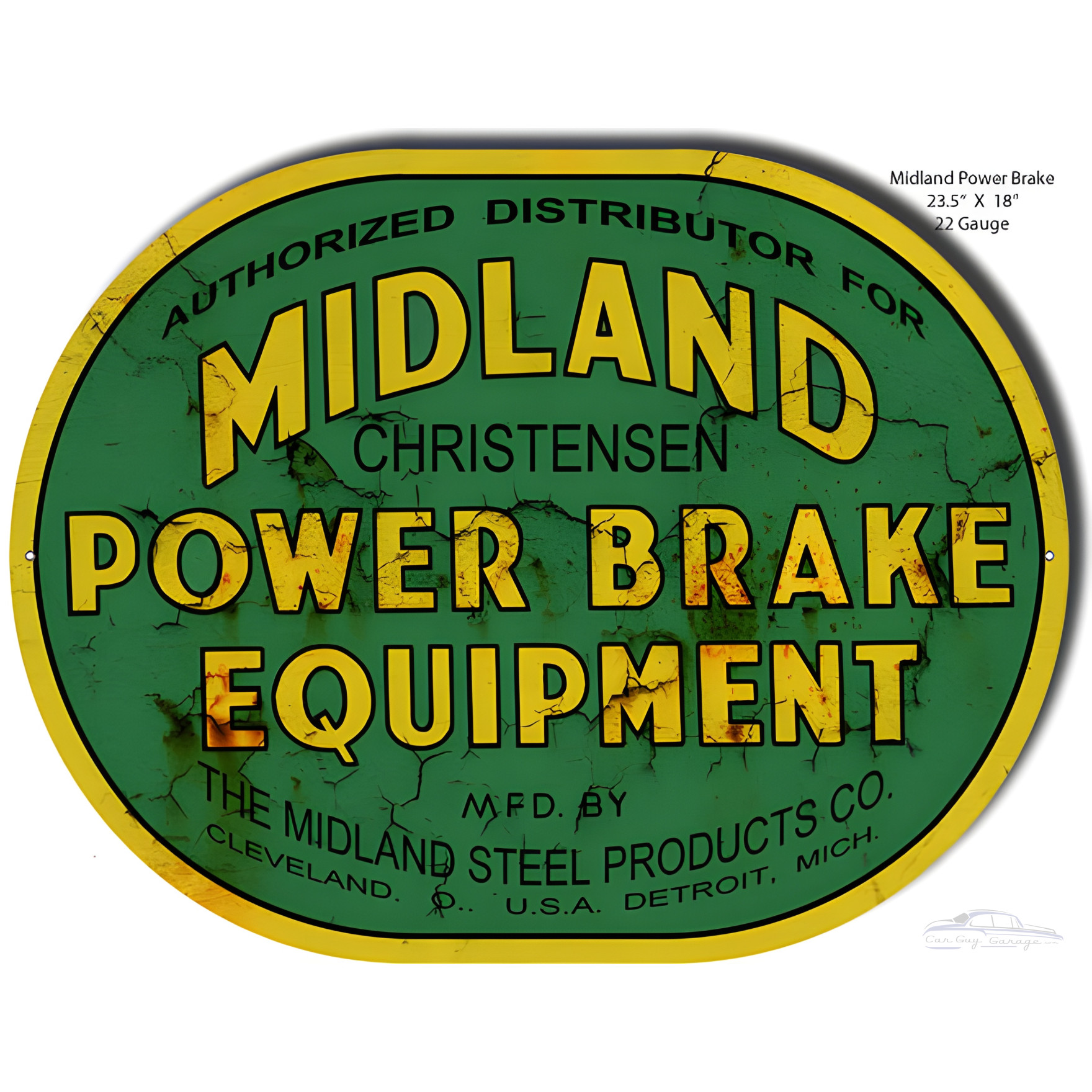 Midland Power Brakes Metal Sign - 18" x 23.5"
