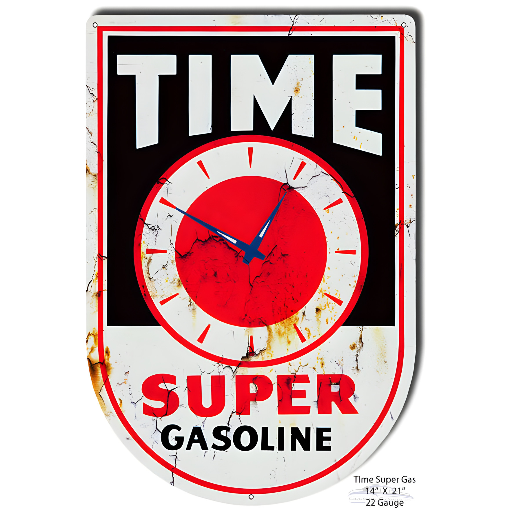 Time Gasoline Metal Sign - 14" x 21"