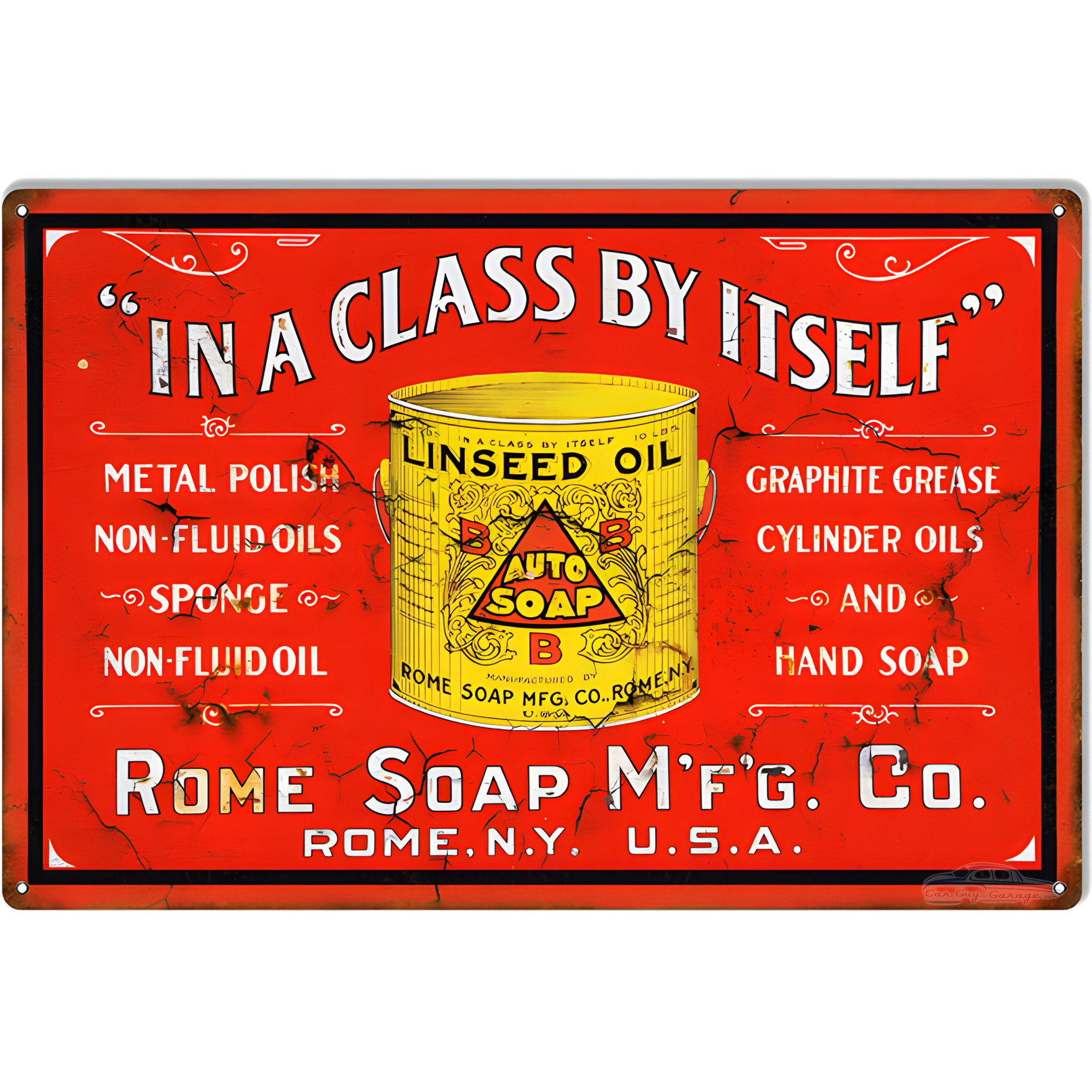 Linseed Oil Reproduction Nostalgic Metal Sign - 12" x 18"