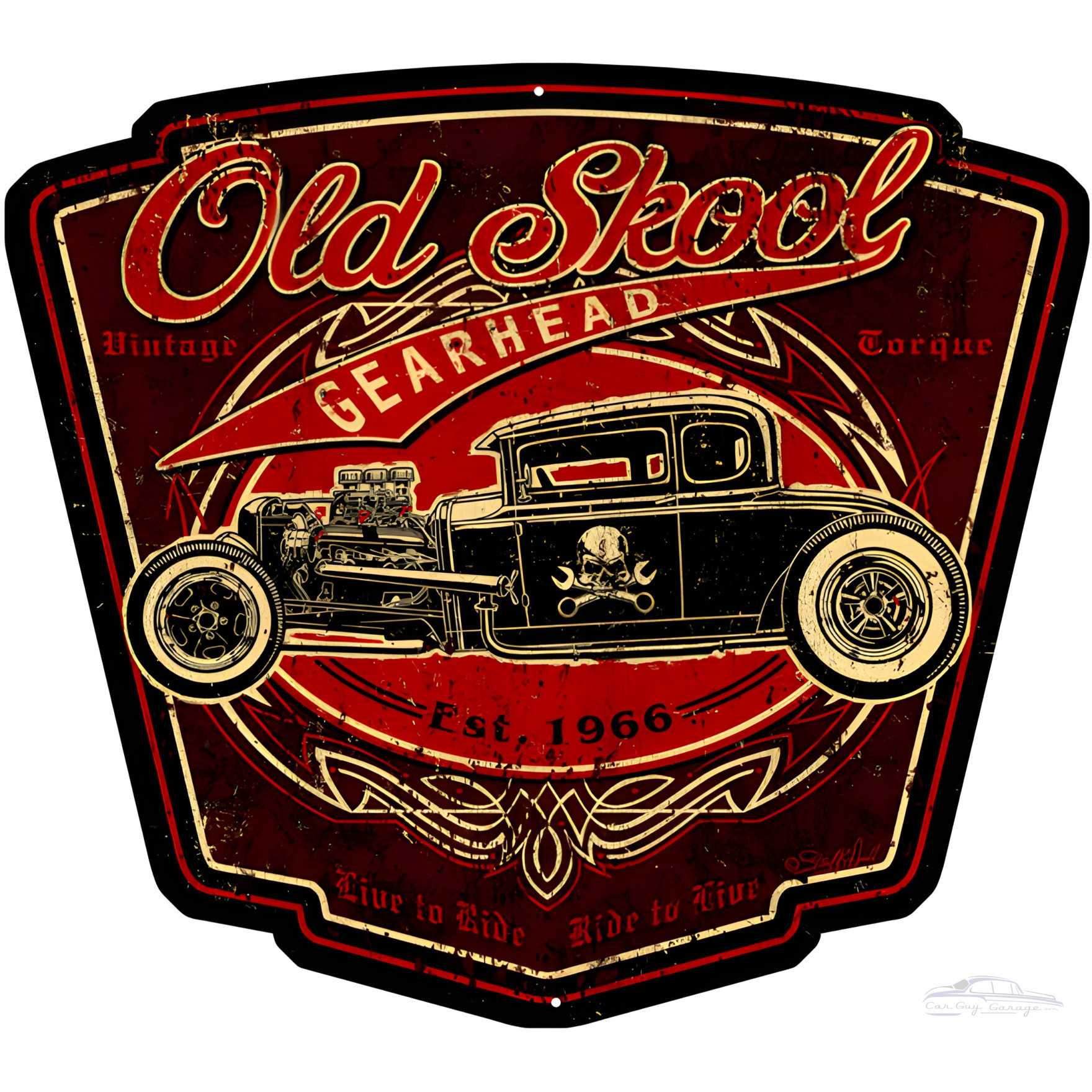Hot Rod Garage Metal Sign - 15" x 13"