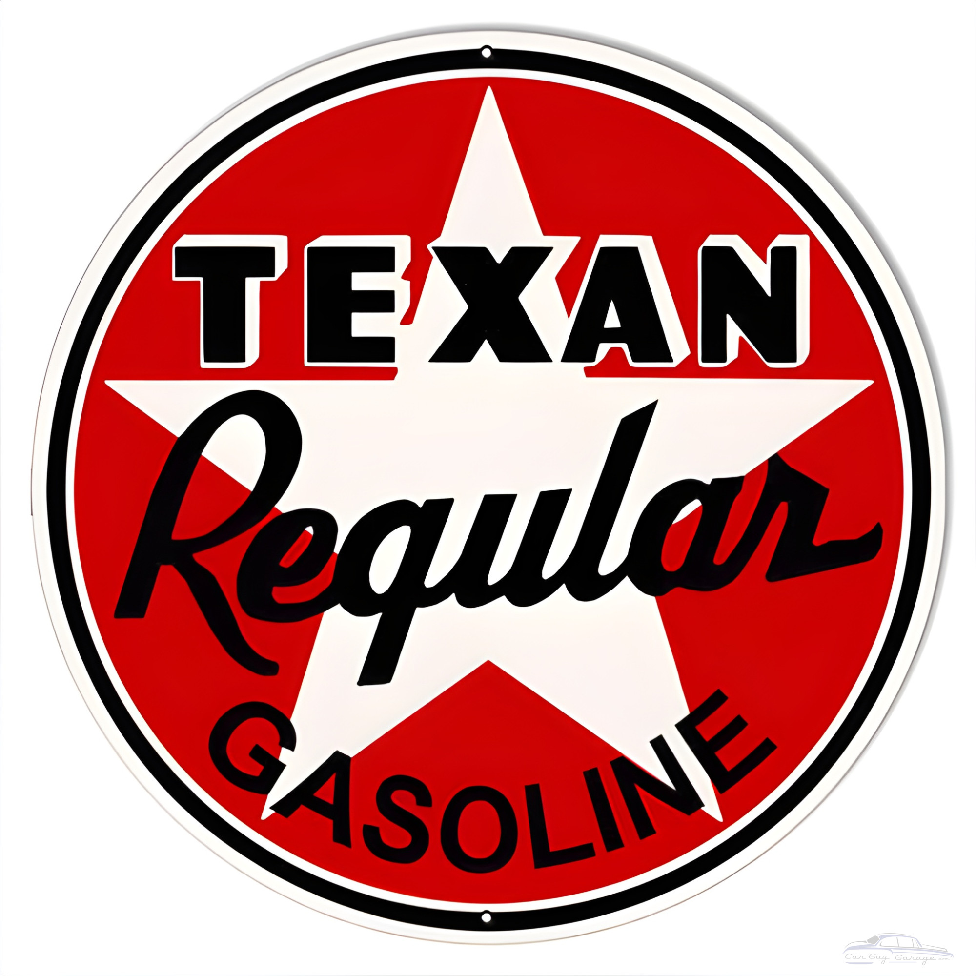 Texan Regular Gasoline Metal Sign - 14" Round