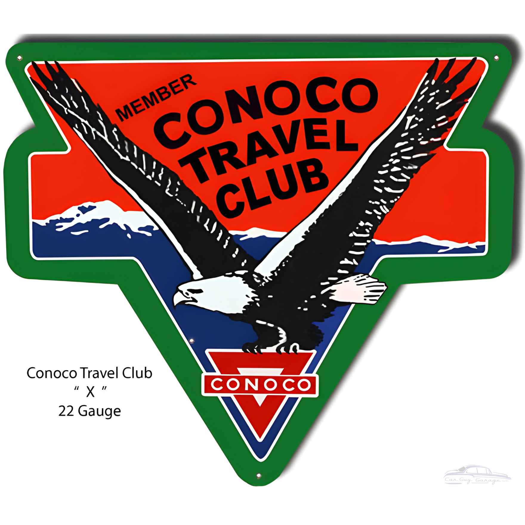 Conoco Travel Club Reproduction Metal Sign - 18.5" x 21.5"