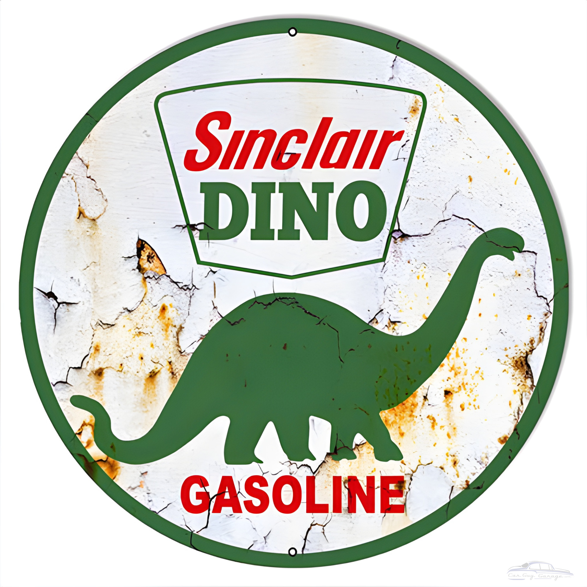 Sinclair Dino Vintage Reproduction Motor Oil Metal Sign - 18" Round