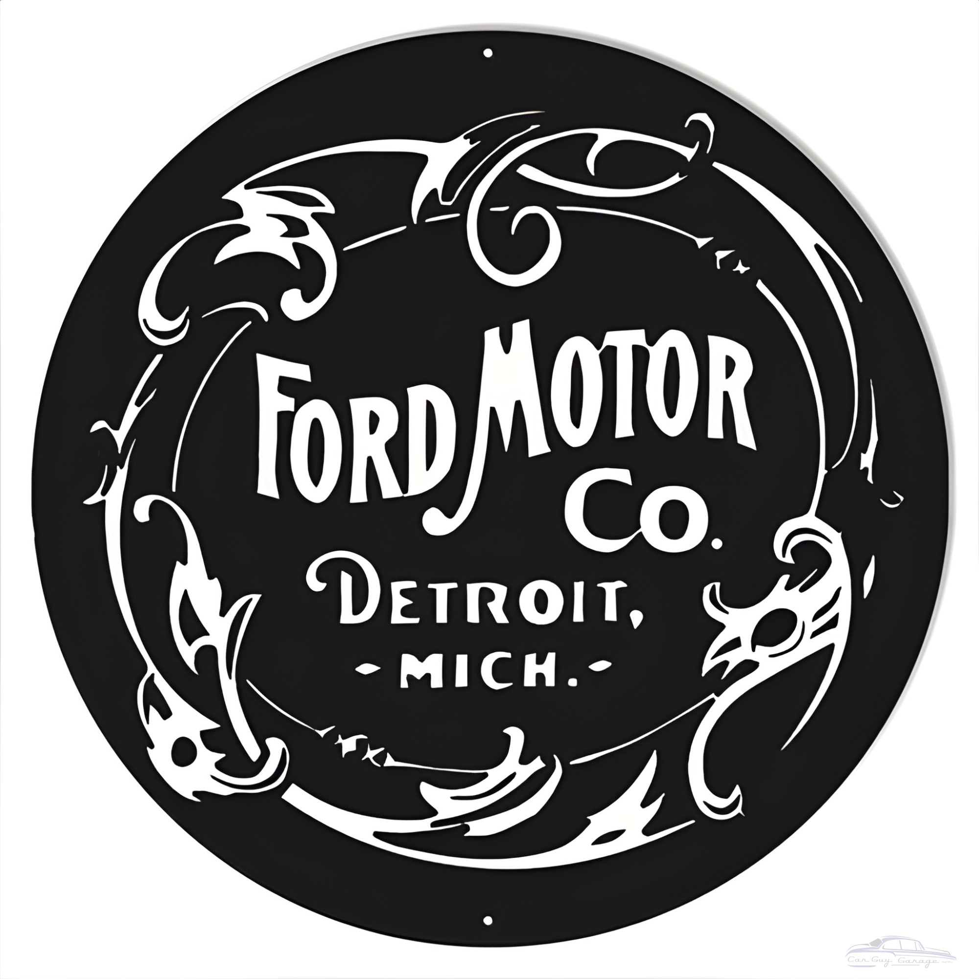 Ford Motor Automobile Reproduction Garage Shop Metal Sign - 14" Round