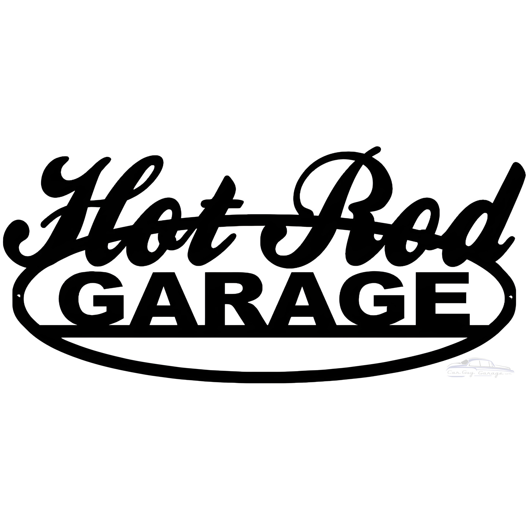 Hot Rod Garage Cut Out Metal Sign - 10.5" x 23.5"