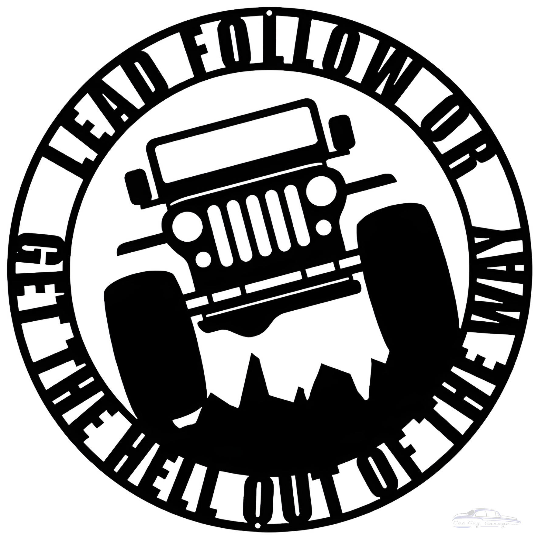 CJ2A Jeep Lead Follow Laser Cut Out Silhouette Wall Art Garage Shop ...
