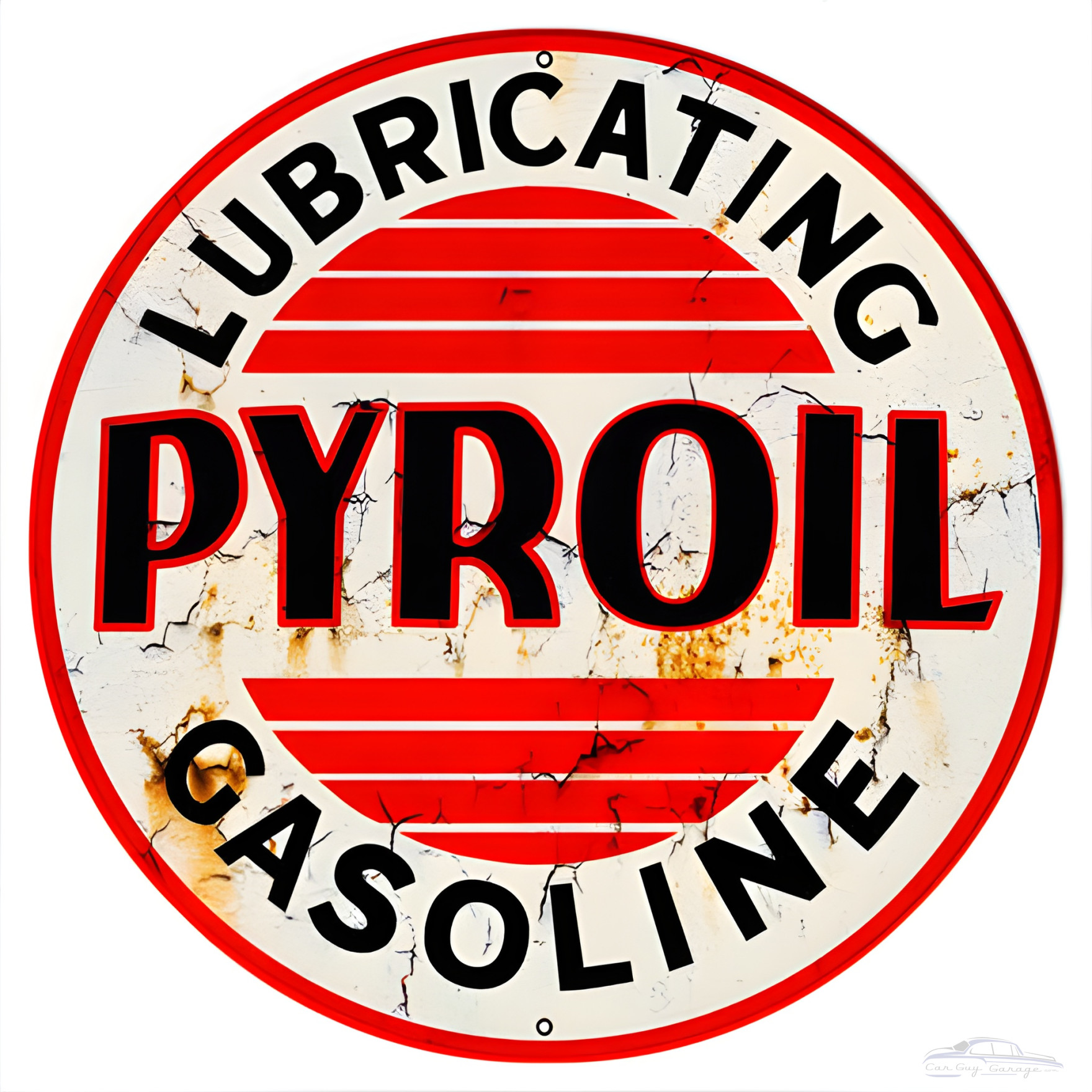 Pyroil Gasoline Reproduction Motor Oil Vintage Metal Sign - 30" Round