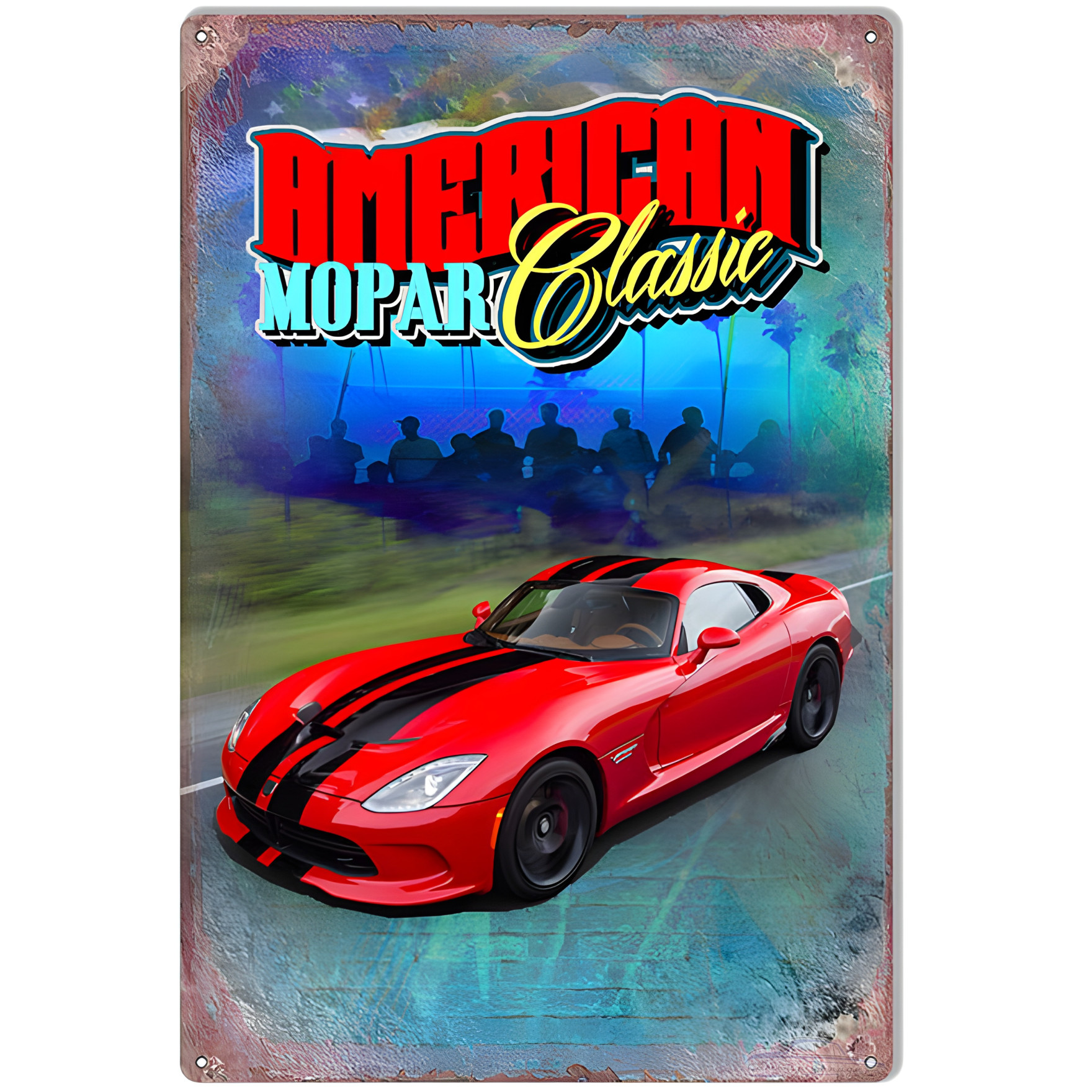 American Mopar Classic Sports Car Metal Sign - 12" x 18"