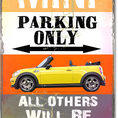Mini Parking Only Metal Sign - 12" x 18"