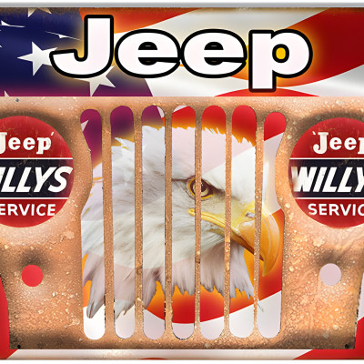 Jeep Willys Service Reproduction Garage Shop Metal Sign - 12" x 18"