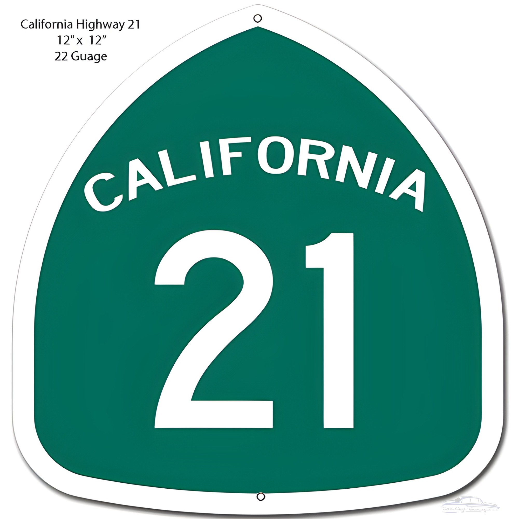 California 21 Highway Reproduction Garage Shop Metal Sign - 12" x 12"