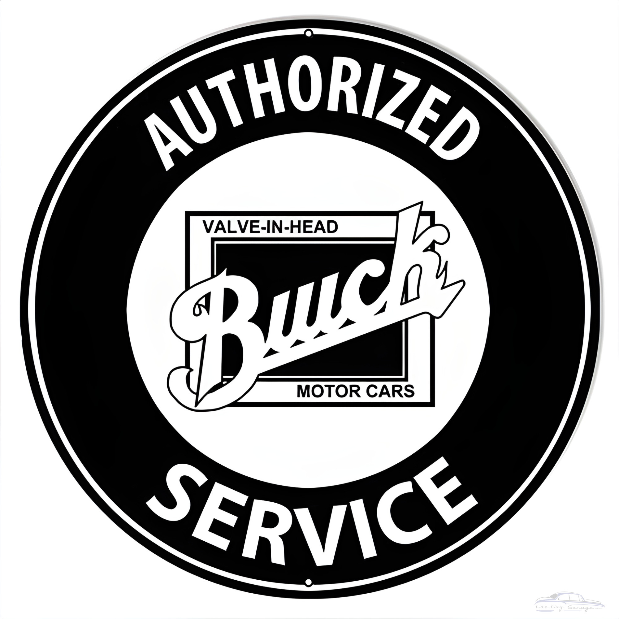 Buick Service Authorized Motor Oil Gas Metal Sign - 18" Round
