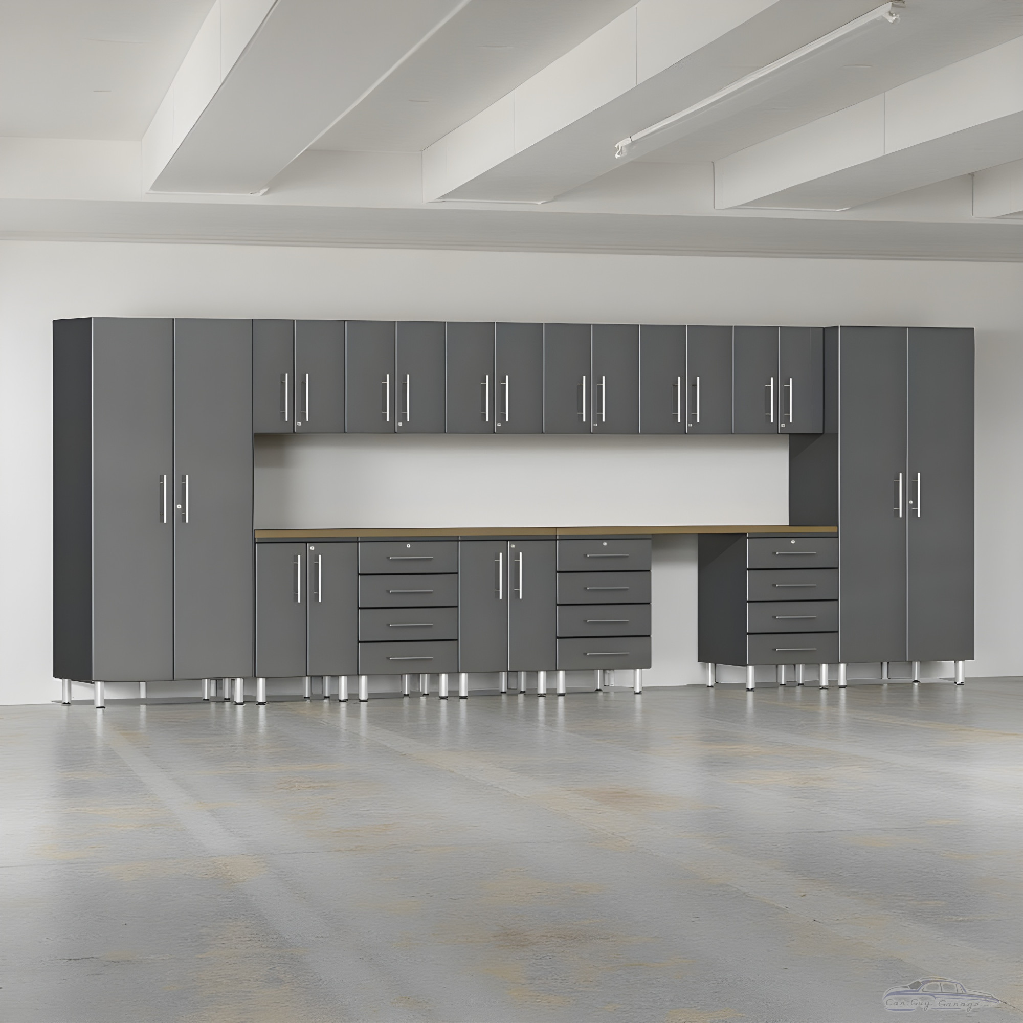 Grey Modular 15-Pc Garage Cabinet Workstation Set
