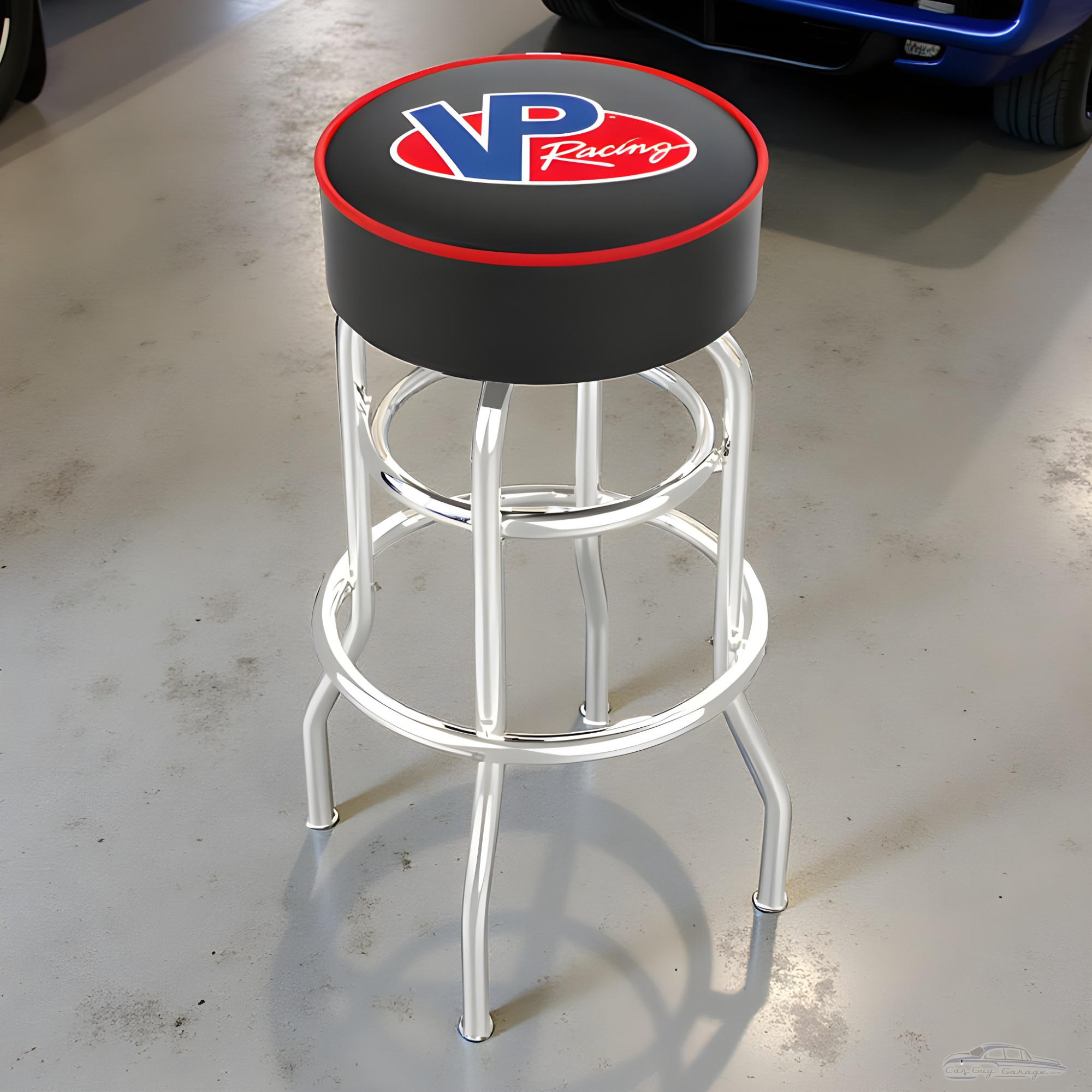 VP Racing Fuels 25" Backless Swivel Chrome Double-Ring Shop Stool