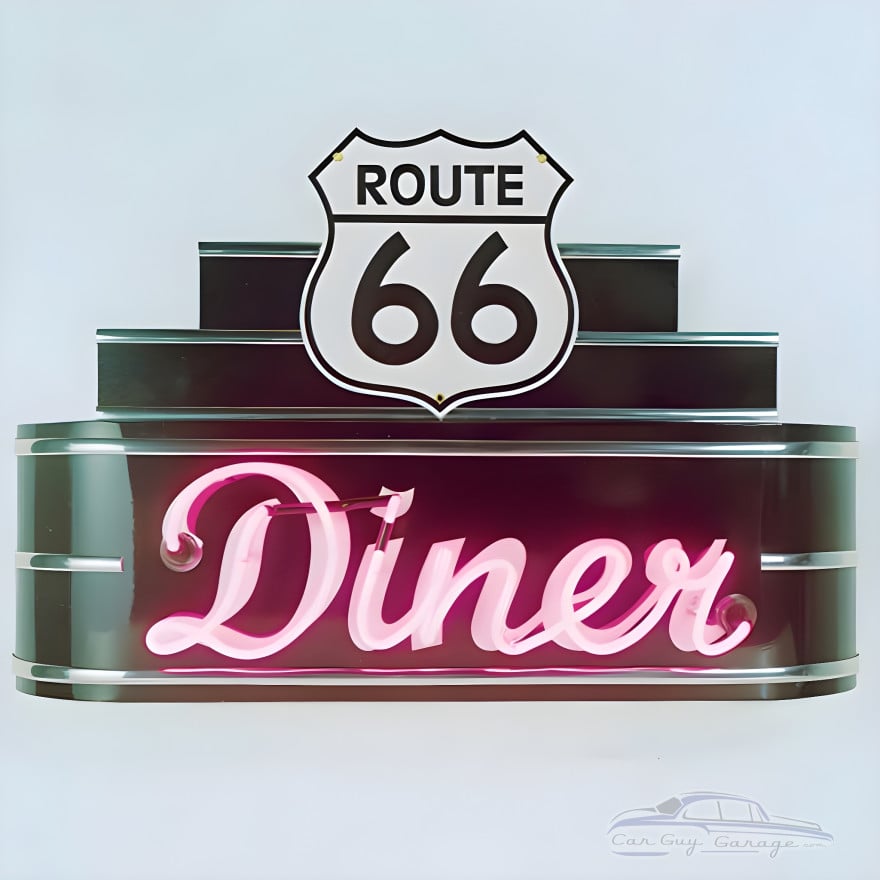 Retro Route 66 Diner Neon Sign - 34" x 24"