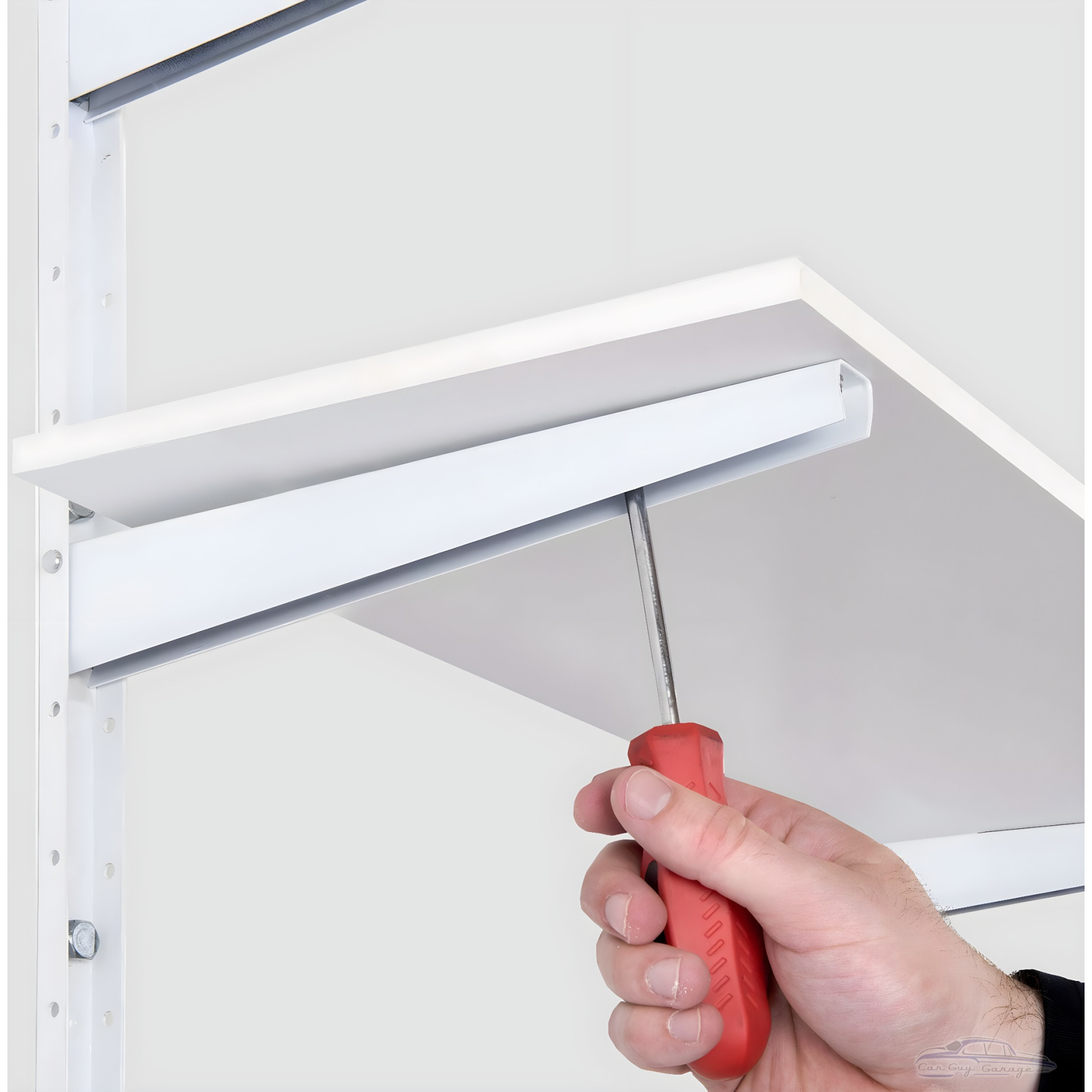White 3-Tier Adjustable Wall Shelf Bracket System, Heavy-Duty Steel