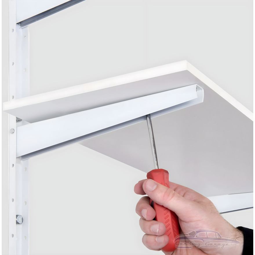 White 3-Tier Adjustable Wall Shelf Bracket System, Heavy-Duty Steel