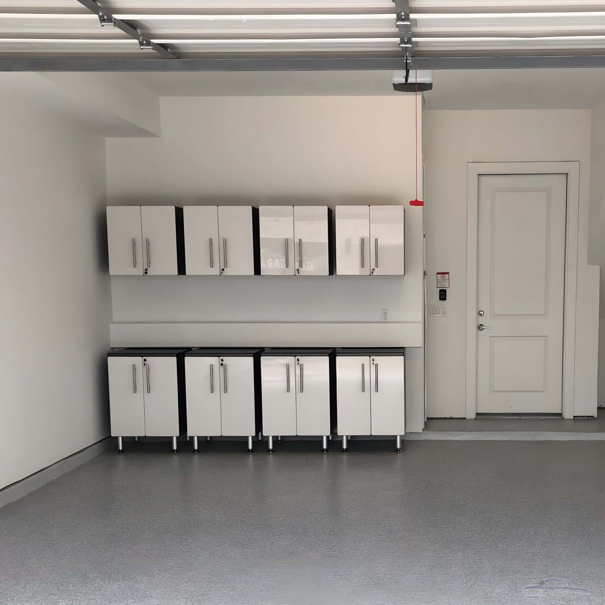 White Modular 8-Piece Garage Cabinet Set, Wall & Base, 8 ft
