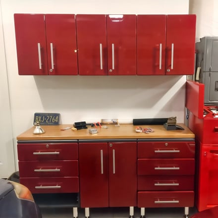 Ruby Red Metallic MDF Cabinets