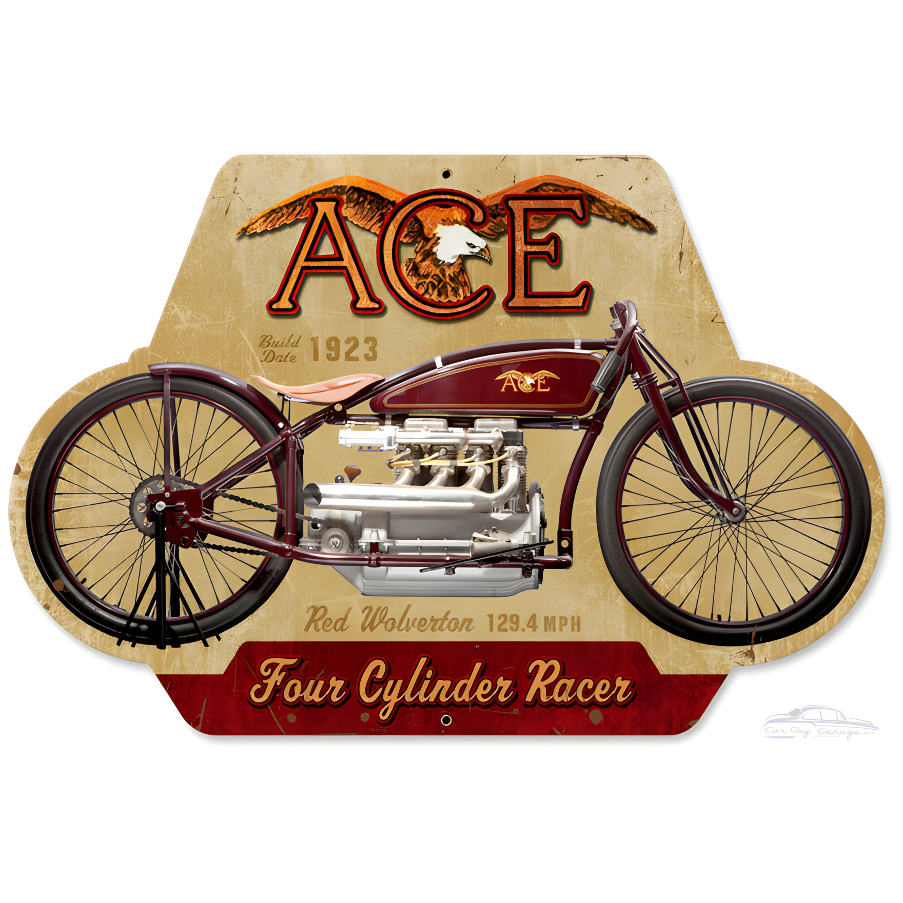 Vintage Ace Sign - 17"x12" Custom Metal Shape for Garage Decor