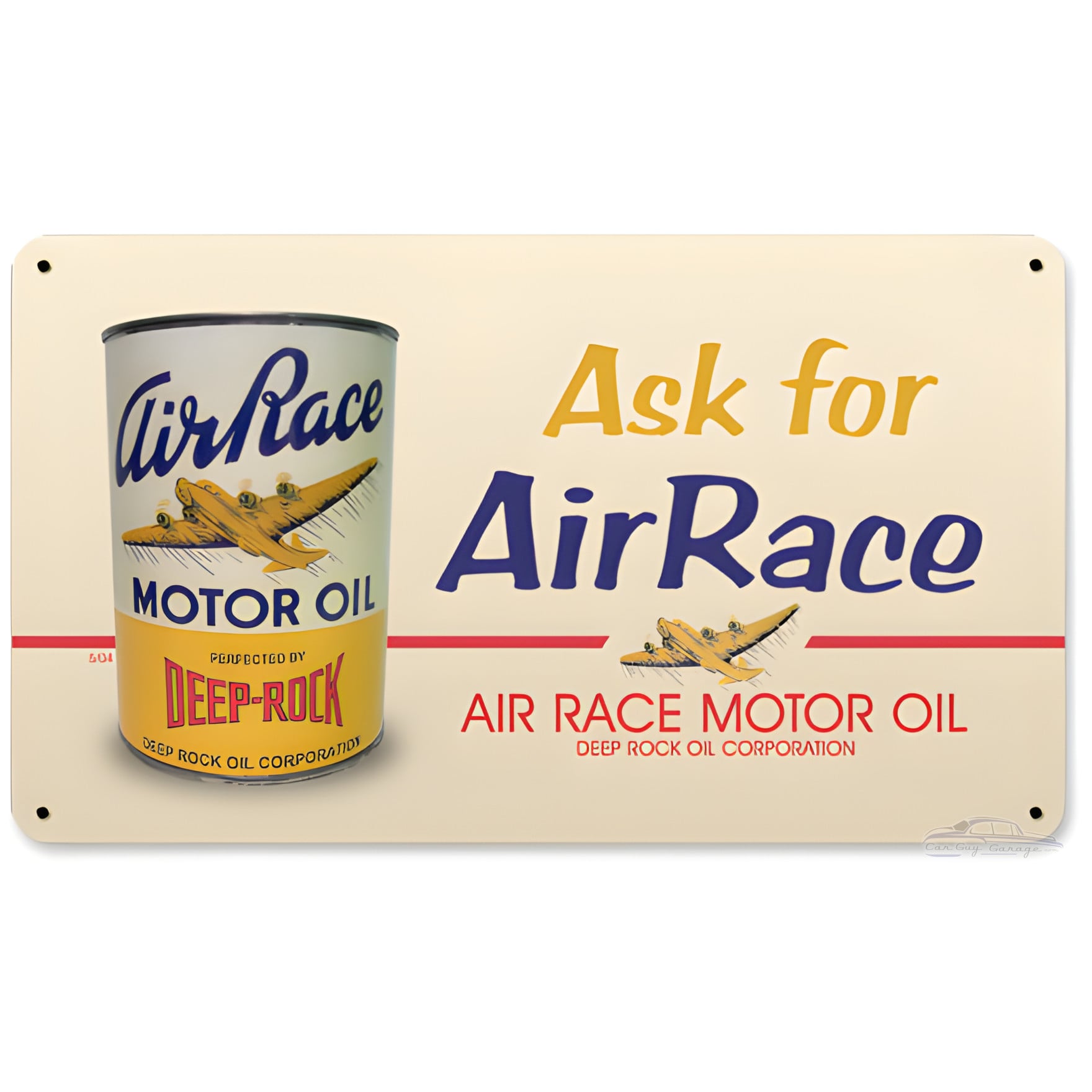 Vintage Air Race Oil Metal Sign - 14"x8" - Made in USA