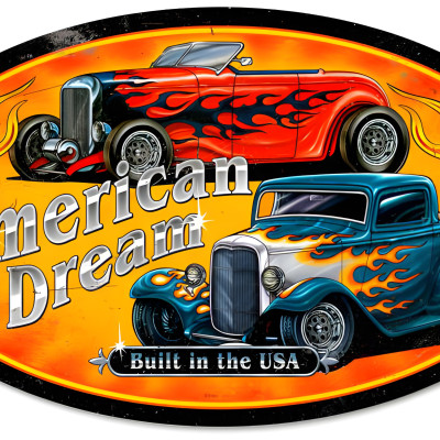 American Dream Metal Sign - 24"x14" - Made in USA, Heavy Steel