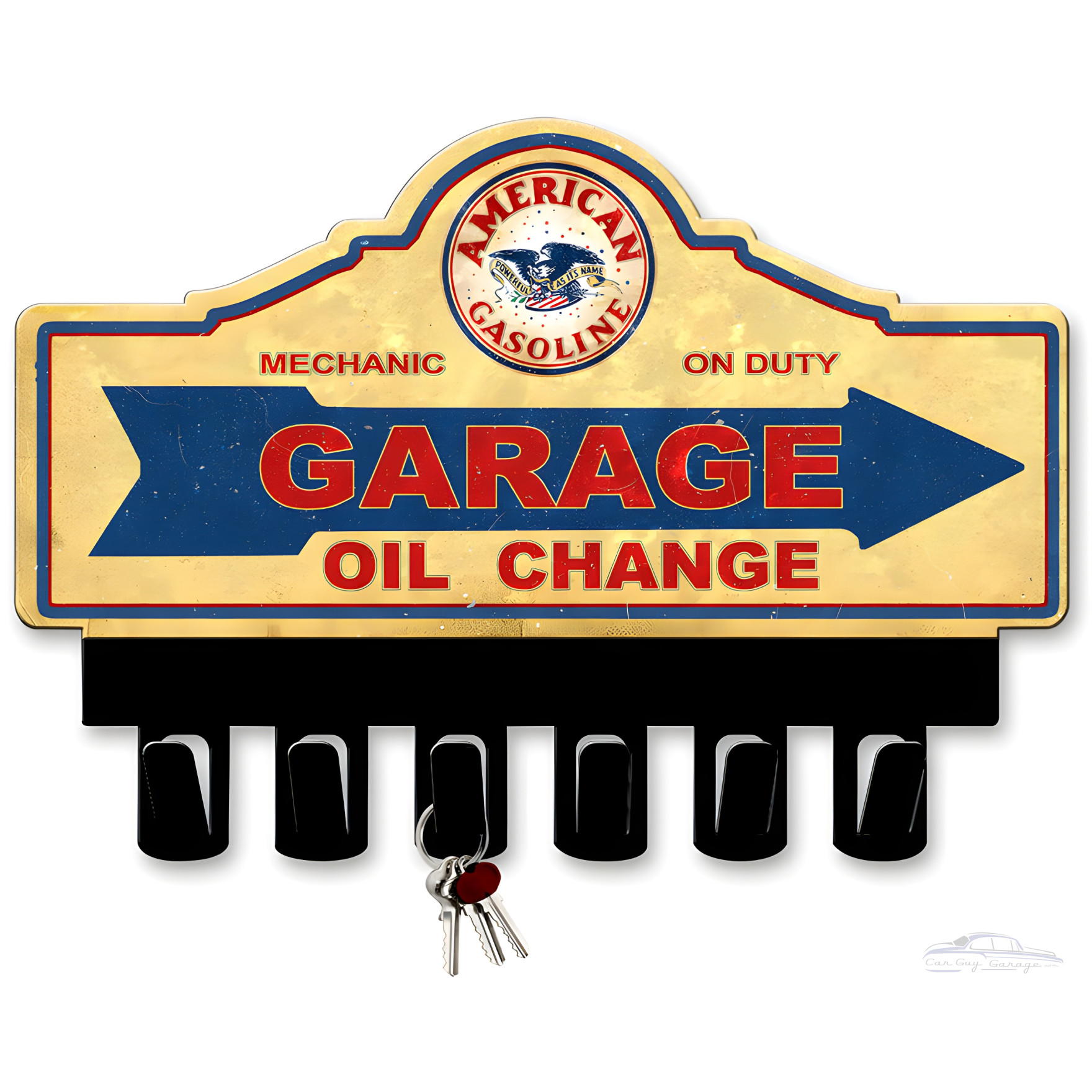 American Gas Key Hanger Metal Sign - Durable 14" x 10" Decor