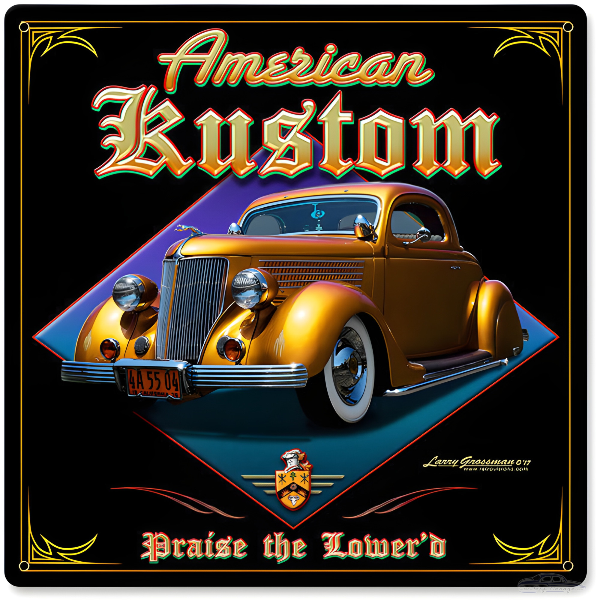 American Kustom Metal Sign - 12"x12" Durable USA Made Decor