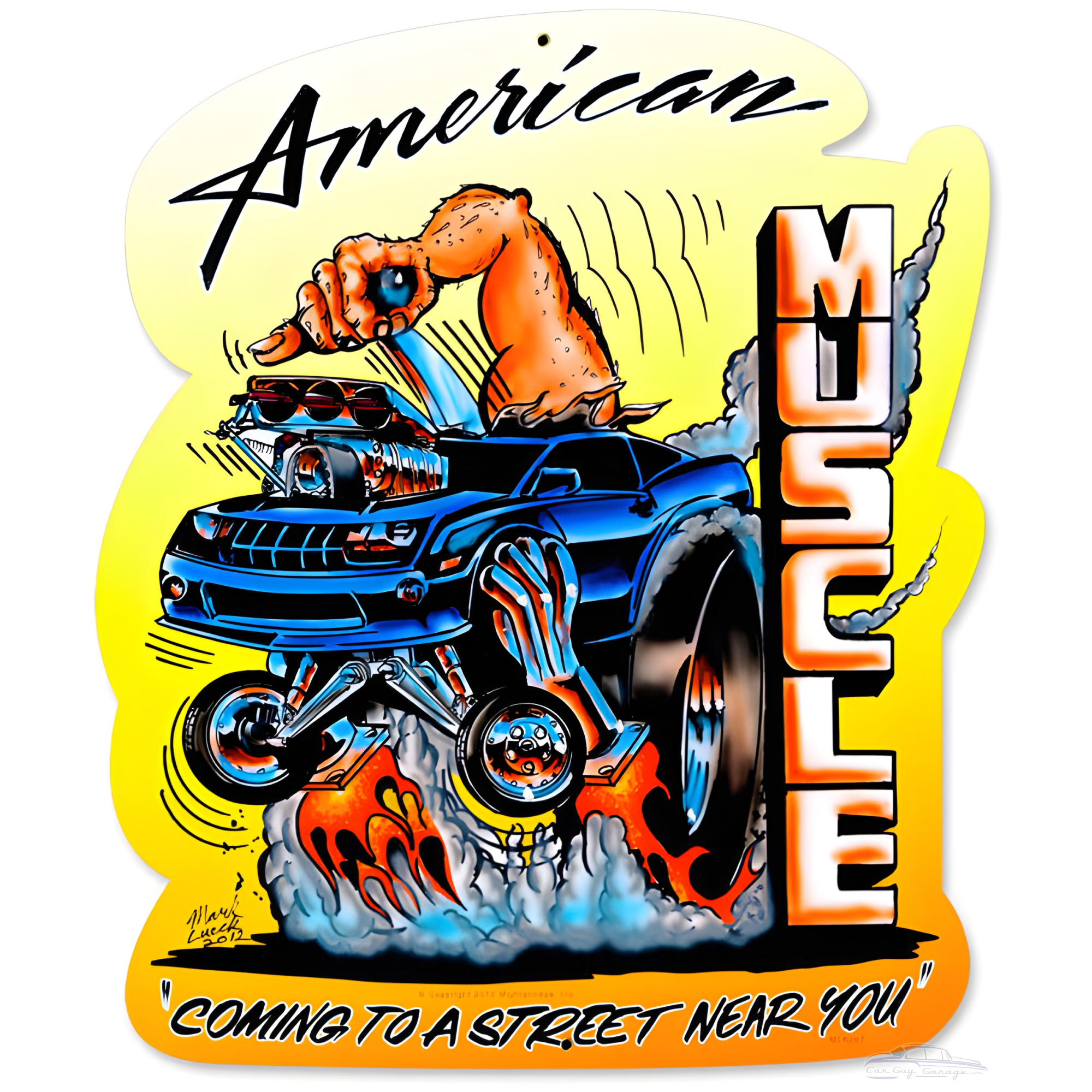 American Muscle Metal Sign - 15"x18" Heavy Gauge Steel Decor