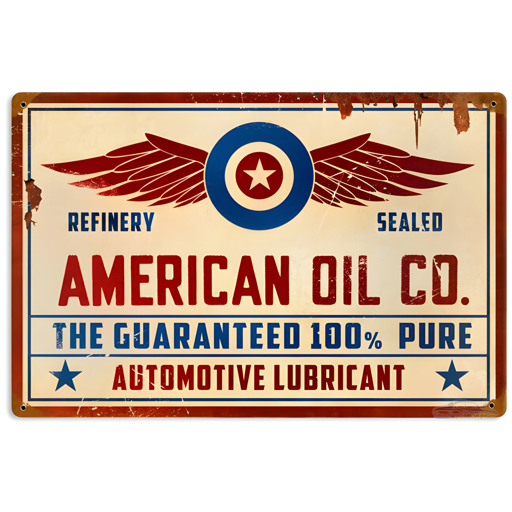 Vintage American Oil Co Metal Sign - 18"x12" - Made in USA