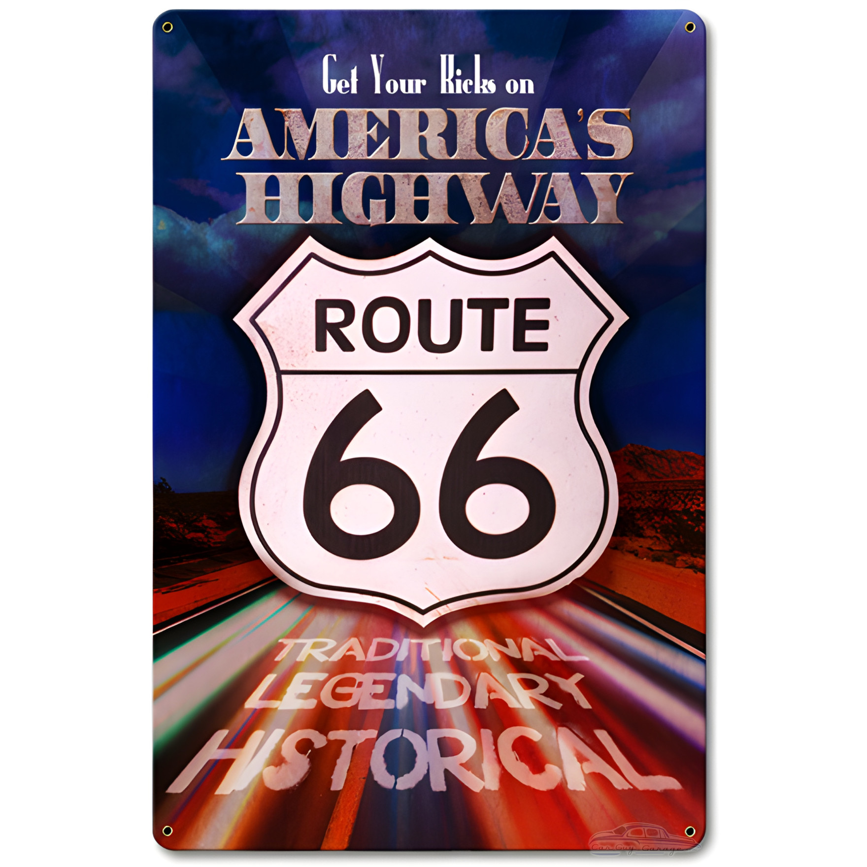 America's Highway Metal Sign - 12"x18" - Made in USA