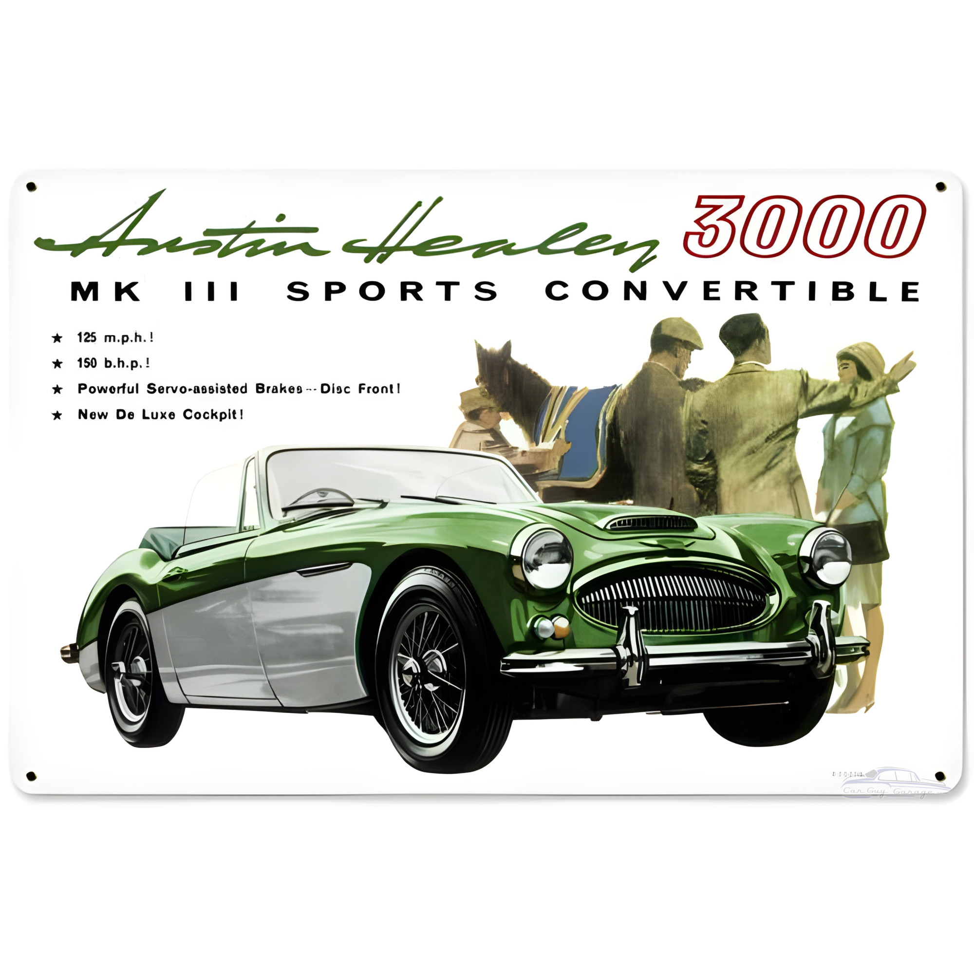 Austin Healey 3000 Sign - Custom Metal Shape, 18"x12" Decor