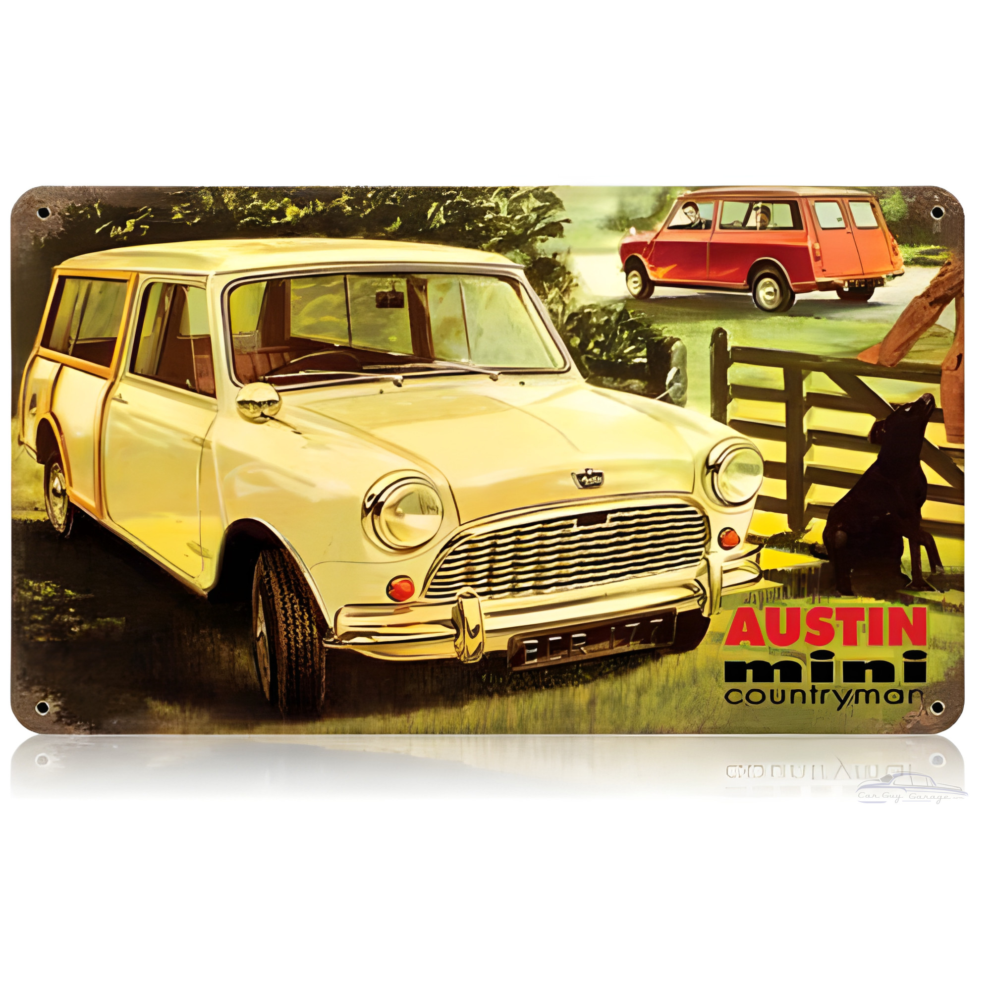 Austin Mini Countryman Sign - Vintage Metal, 14"x8", USA Made